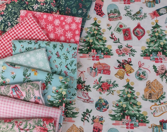 NOEL Vintage Christmas Fabric Clare Therese Gray Windham Fabrics ~ 12 ...