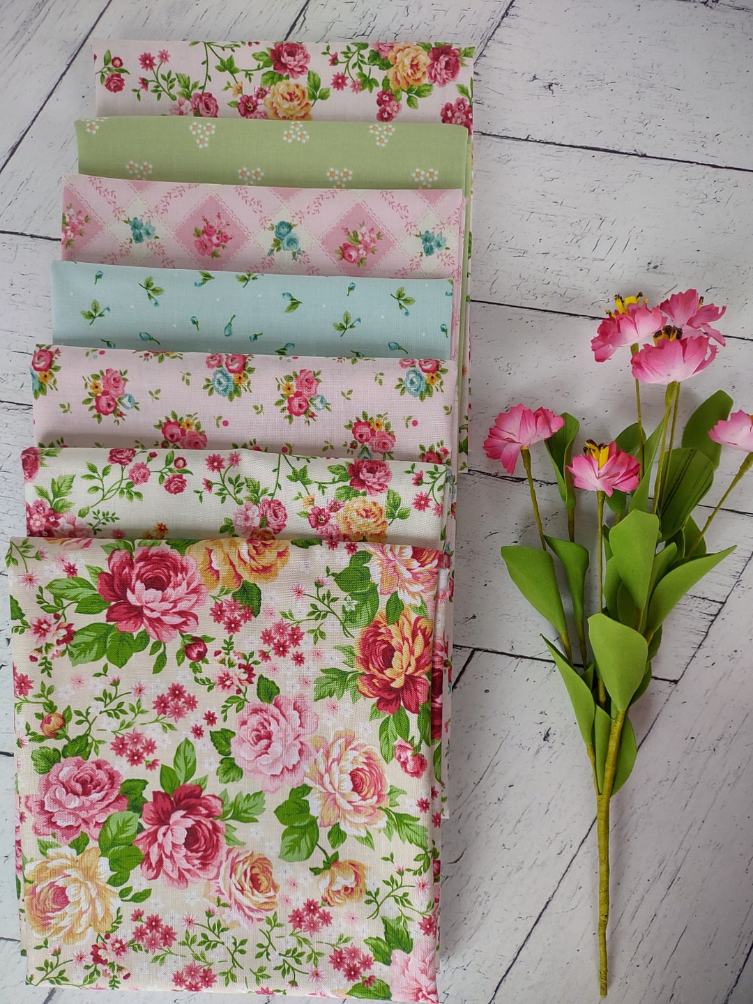 Serene Garden Fabrics by Mary Jane Carey for Henry Glass Fabric Shabby ...