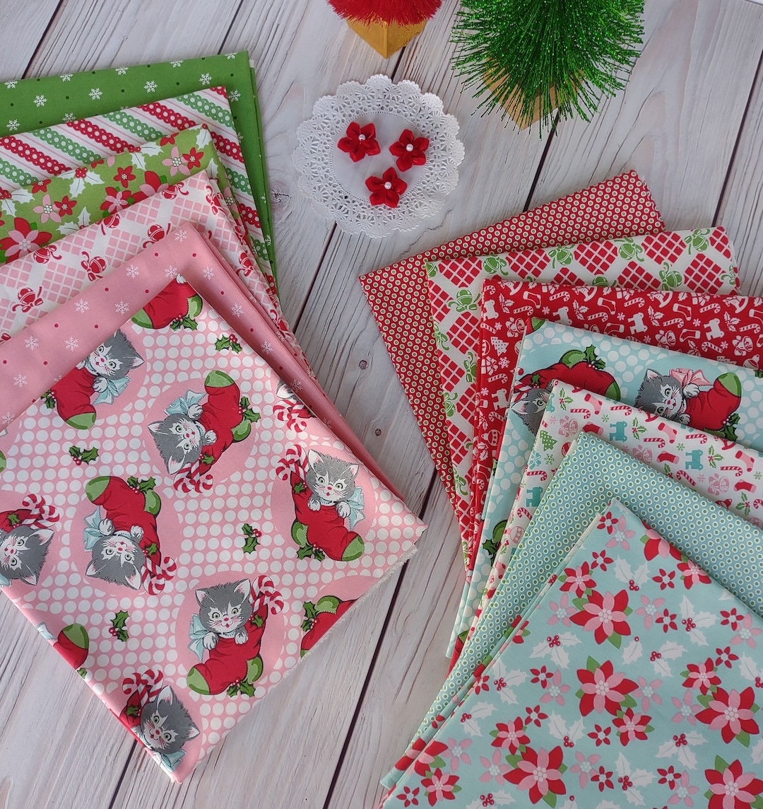 KITTY CHRISTMAS by Urban Chiks Vintage Christmas Fabrics From Moda ...