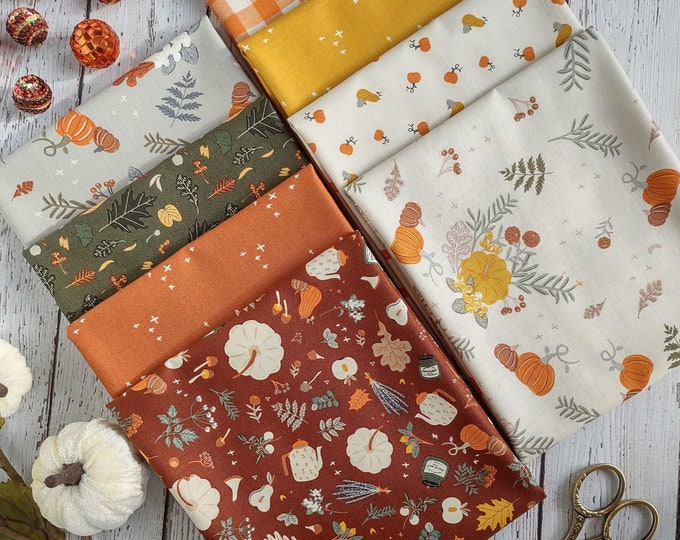 ADEL IN AUTUMN Sandy Gervais Fall Pumpkin Acorn Fabrics Quilting Cotton ...