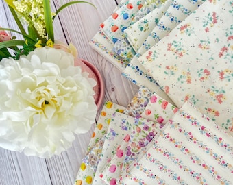 FIND ME Cosmo Cotton Japanese Quilt Fabrics Strawberries Pastel Tiny ...