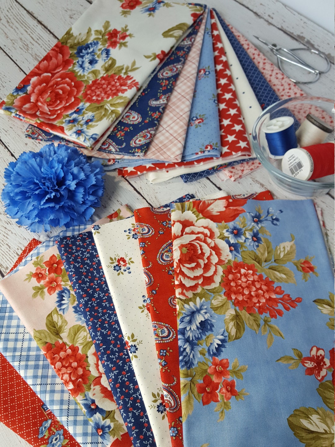 BELLE ISLE MINICK and Simpson Red White Blue Patriotic Americana Moda ...