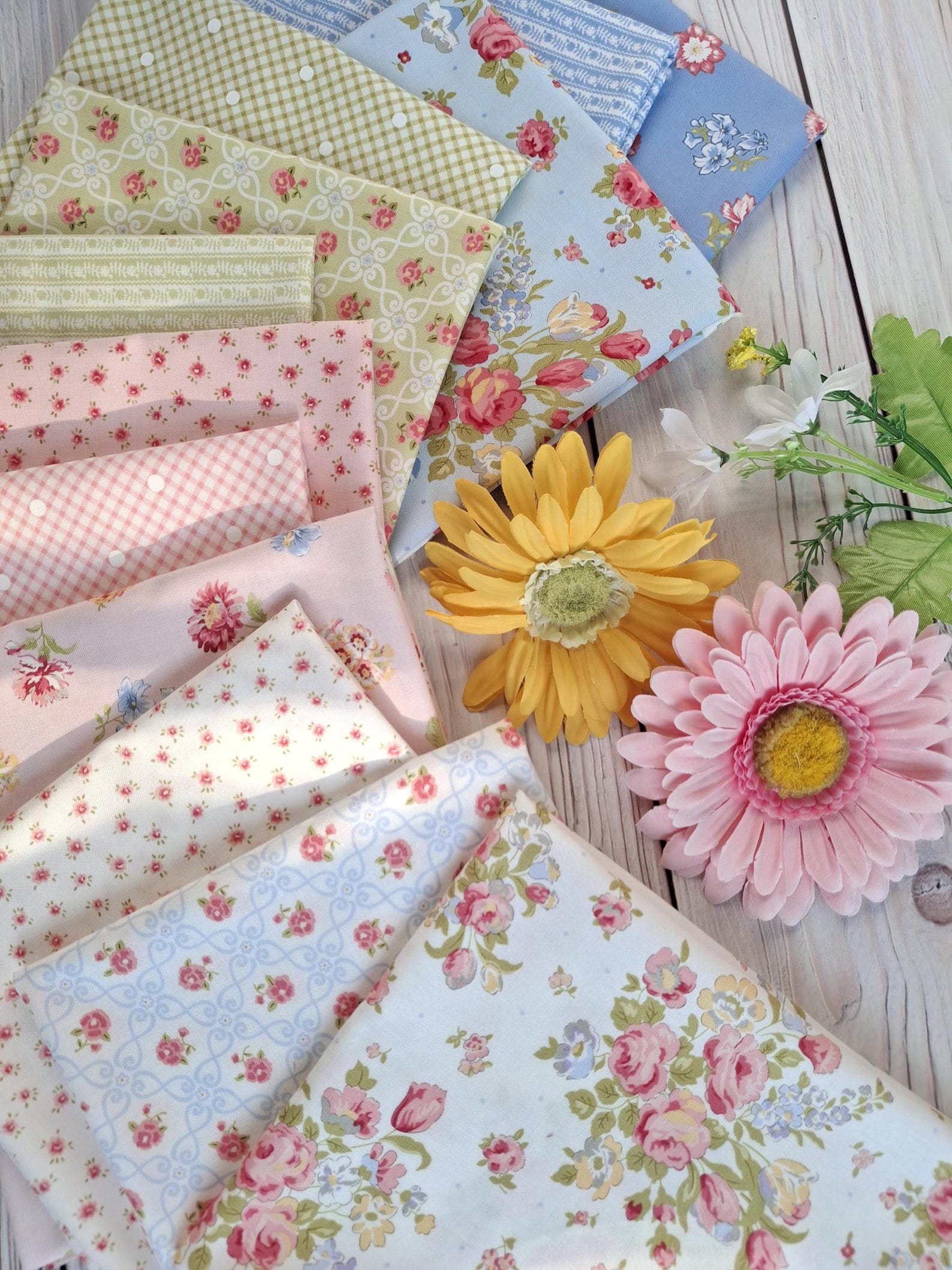 MEMORY LANE by Brenda Riddle Moda Fabric Shabby Chic Cotton Soft Pastel ...