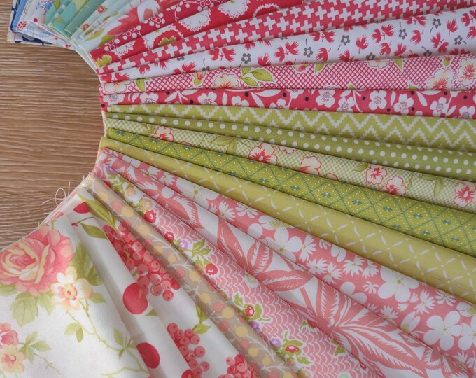 ELLIE by Brenda Riddle Moda Fabric Shabby Chic Cotton Soft Pastel Pink ...