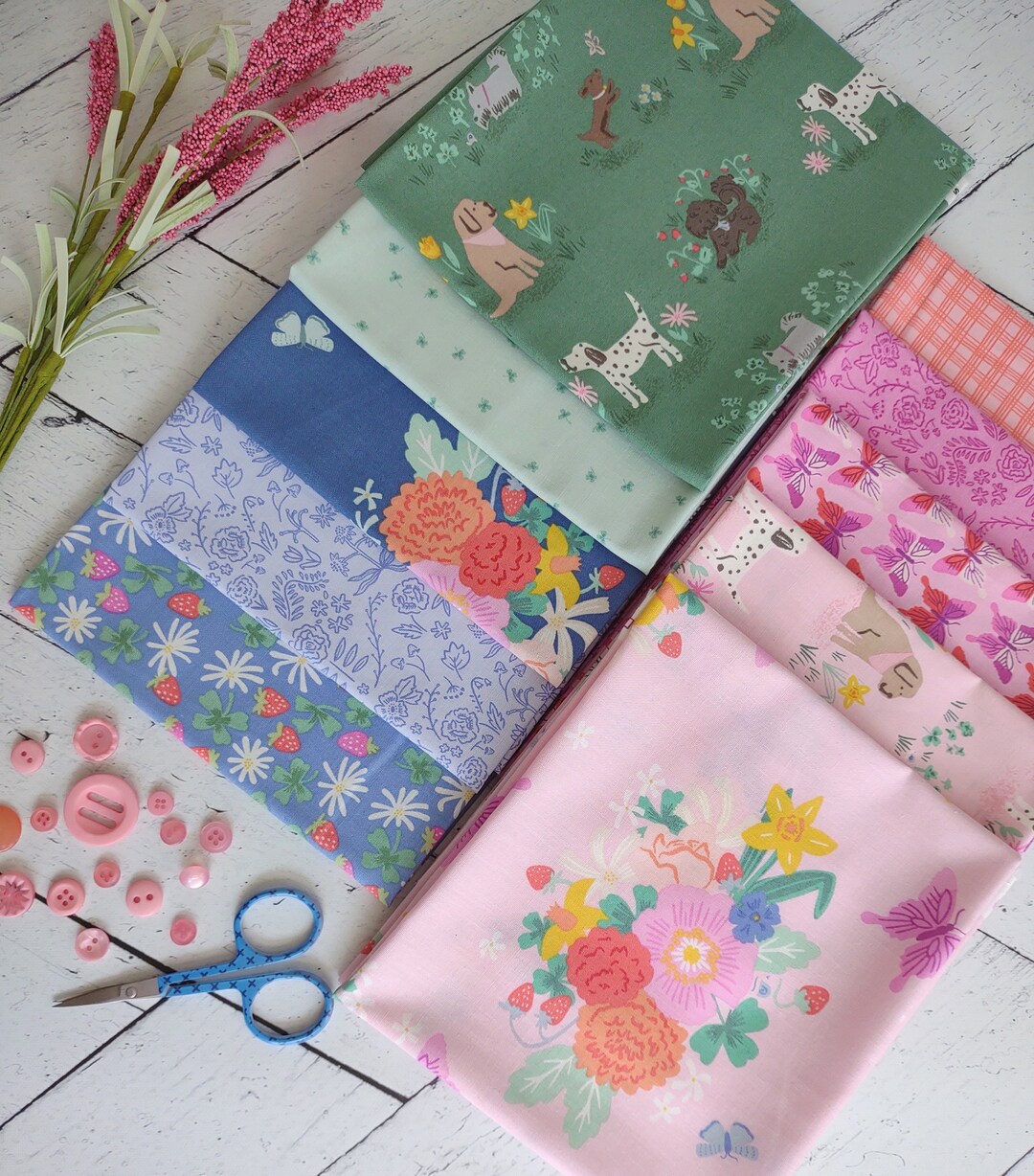 CHLOE by Rachel Erickson Citrus & Mint Floral Fabrics Girl Quilting ...