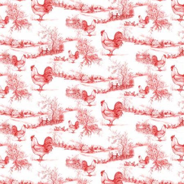 Red Toile Fabric - Etsy