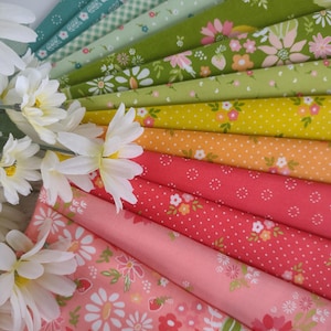 STRAWBERRY LEMONADE Fabric by Sherri & Chelsea for Moda Fabrics Bright ...