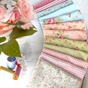 ELLIE by Brenda Riddle Moda Fabric Shabby Chic Cotton Soft Pastel Pink ...
