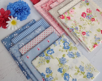 ELLIE by Brenda Riddle Moda Fabric Shabby Chic Cotton Soft Pastel Pink ...