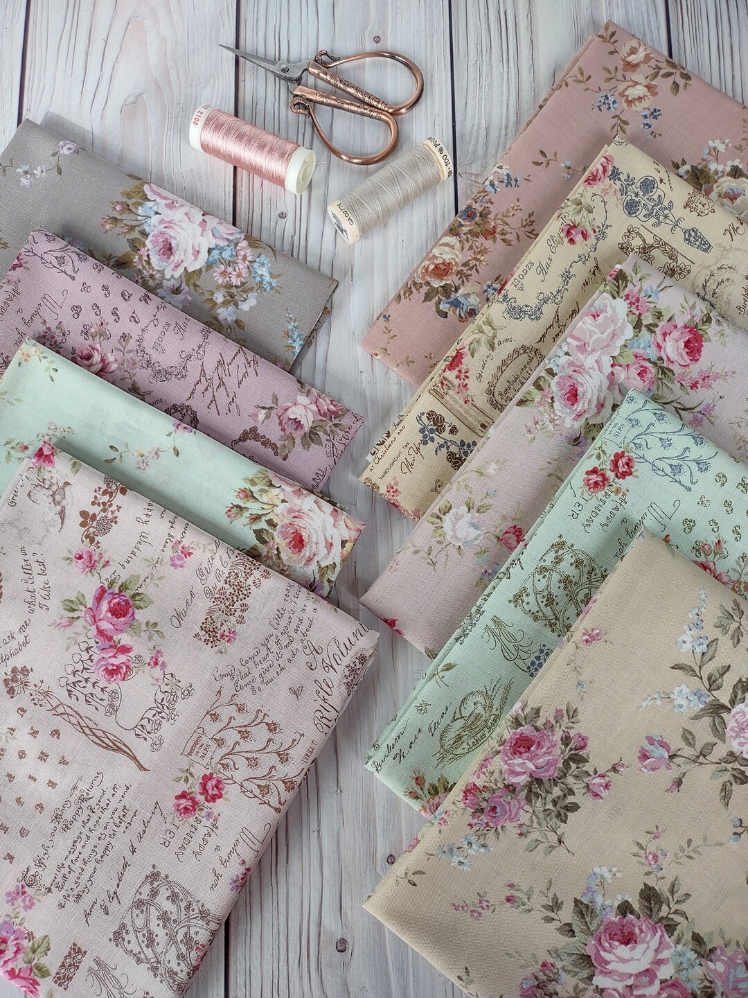 ROSE GARDEN by Cosmo Good Taste Cotton Japanese Quilt Fabrics Pastel ...