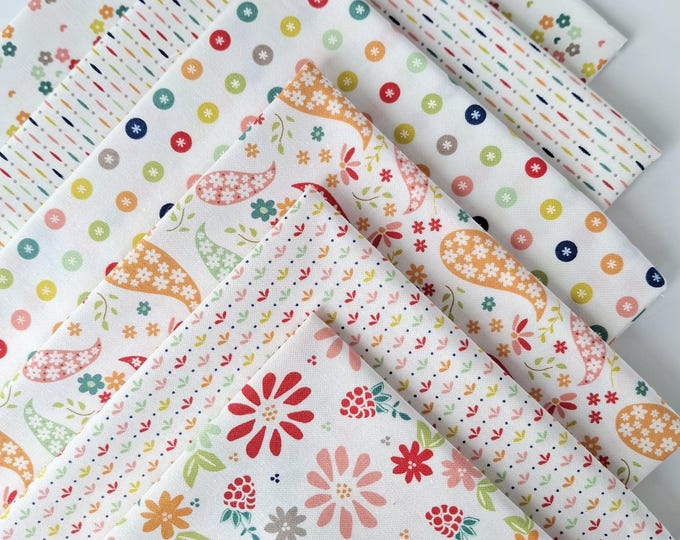 RASPBERRY SUMMER White Fabric by Sherri & Chelsea for Moda Fabrics ...