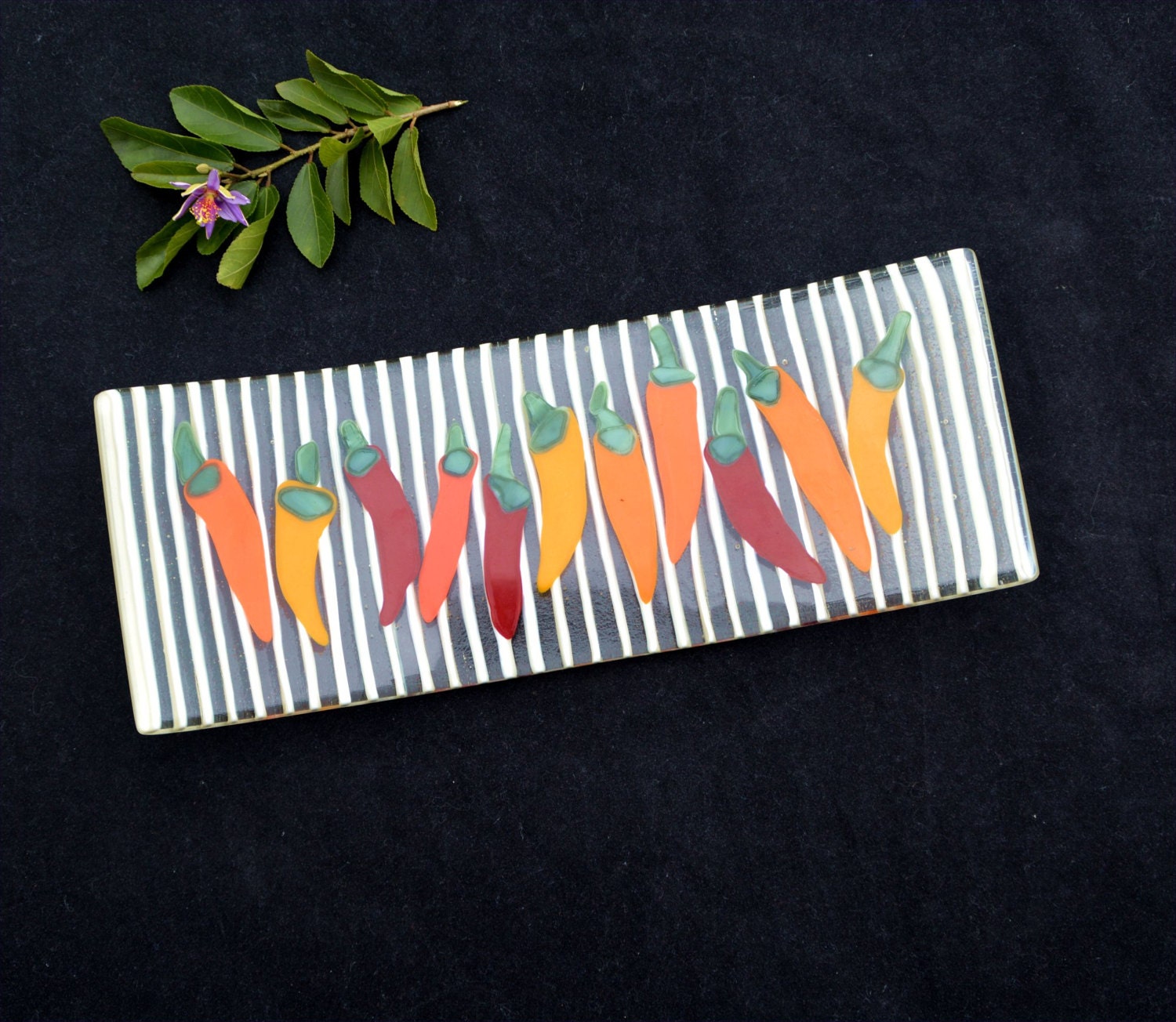 Hot Peppers, Fused Glass Art Plate - Etsy