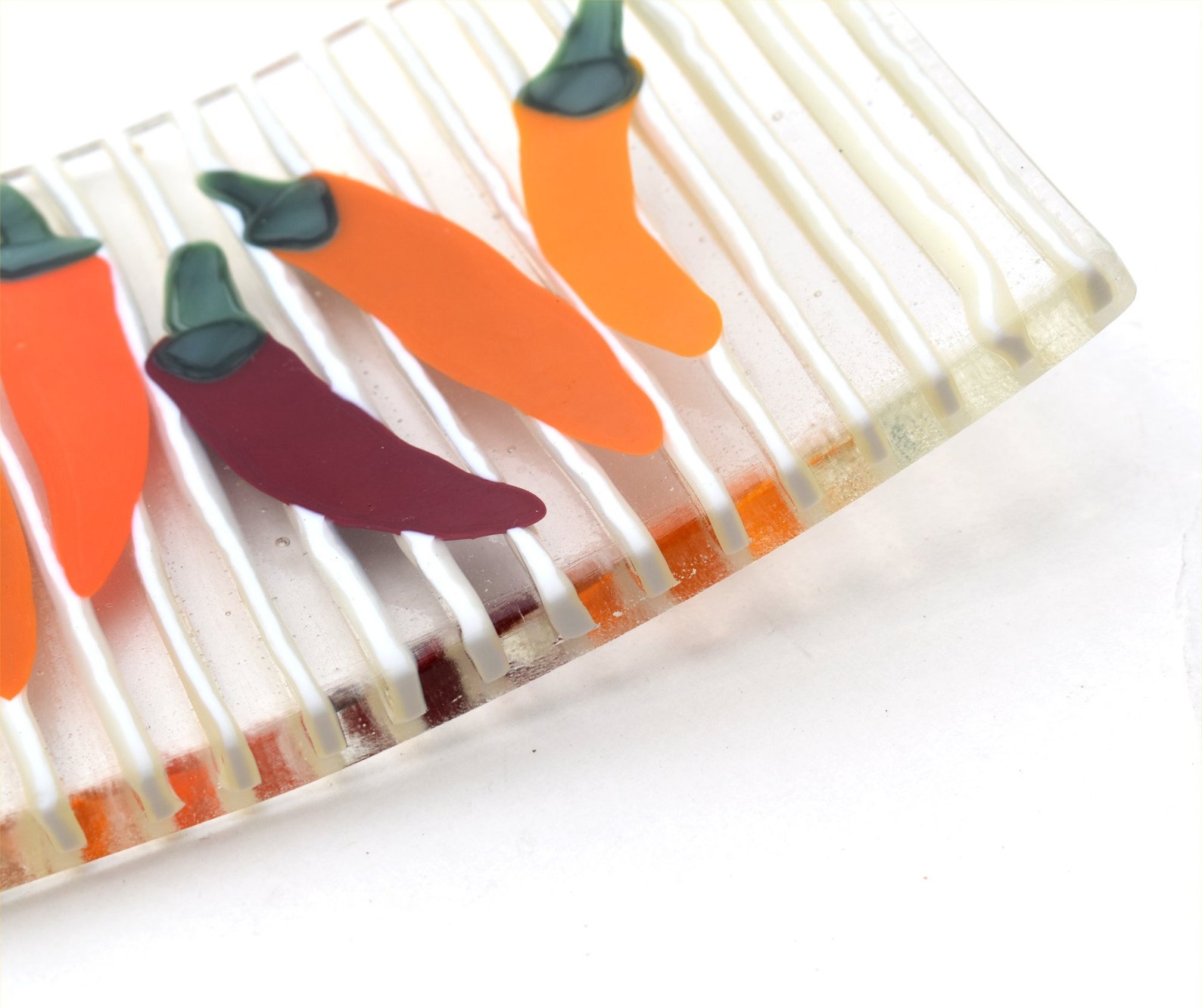 Hot Peppers, Fused Glass Art Plate - Etsy