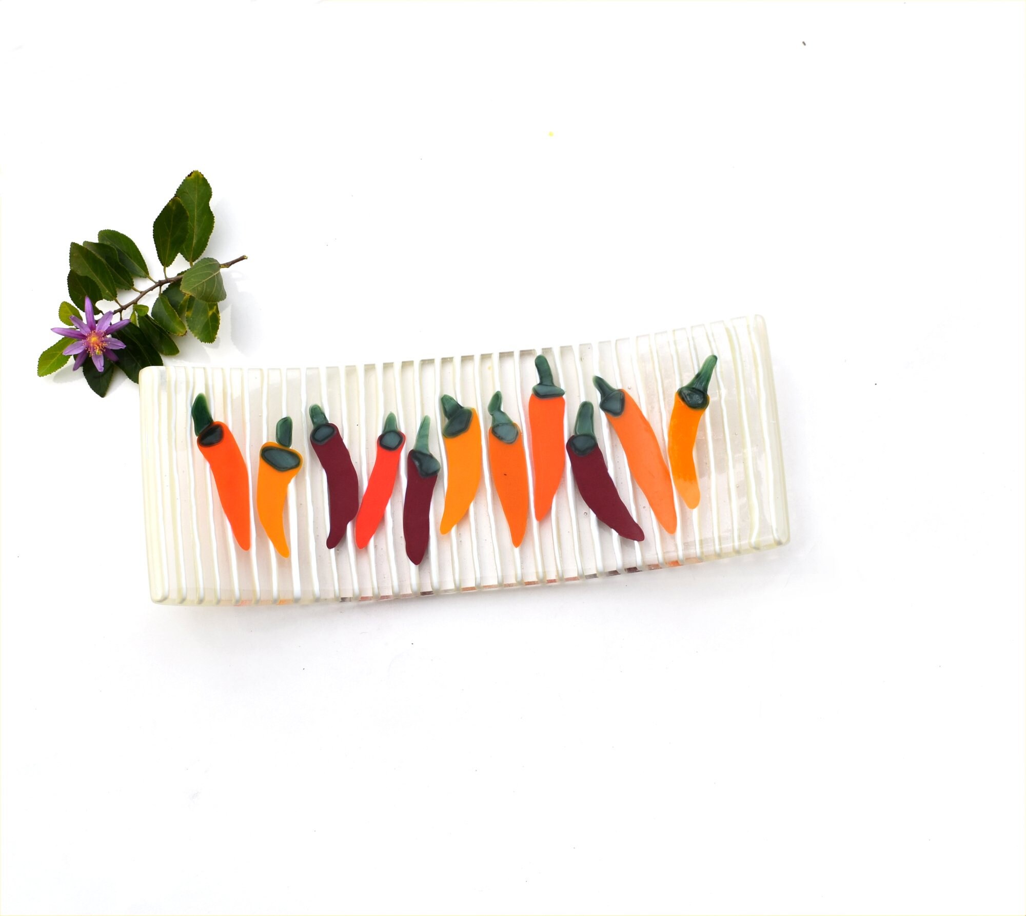 Hot Peppers, Fused Glass Art Plate - Etsy