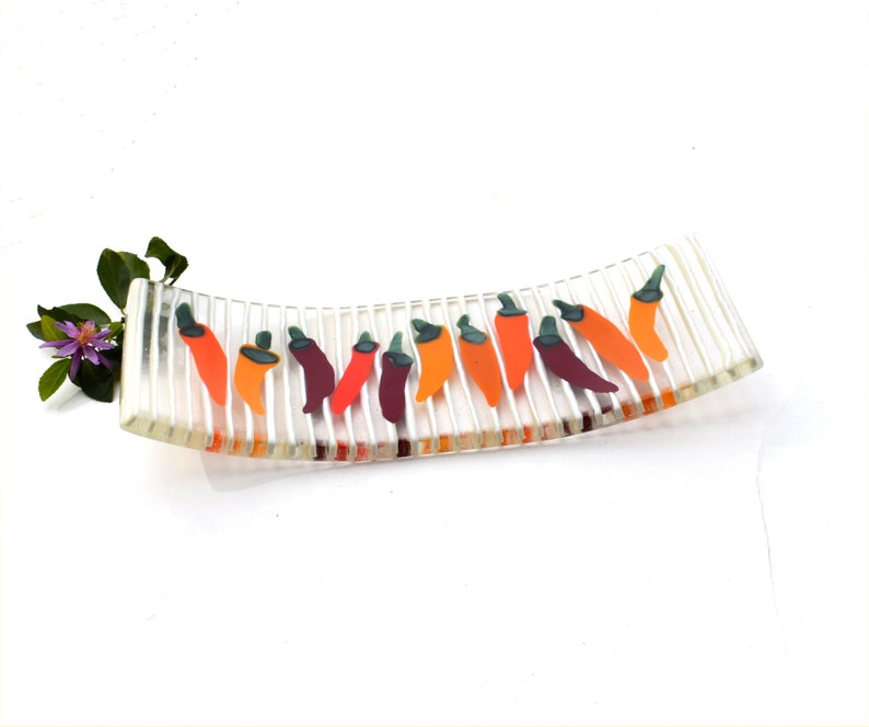 Hot Peppers, Fused Glass Art Plate - Etsy