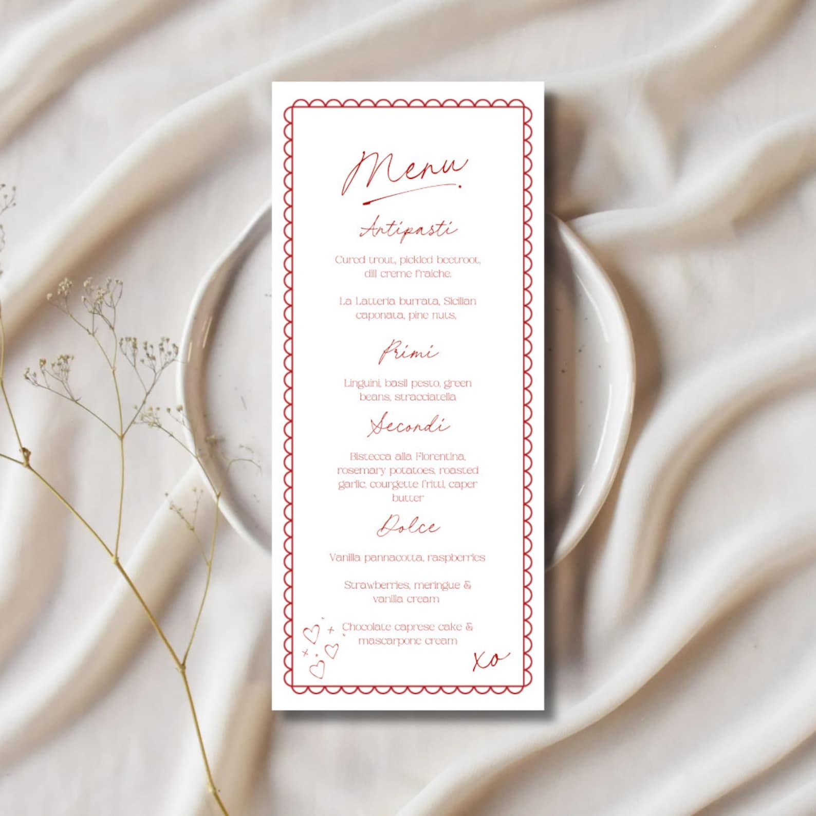 Editable Ciao Bella Italian Theme Menu | Customisable Canva Template ...