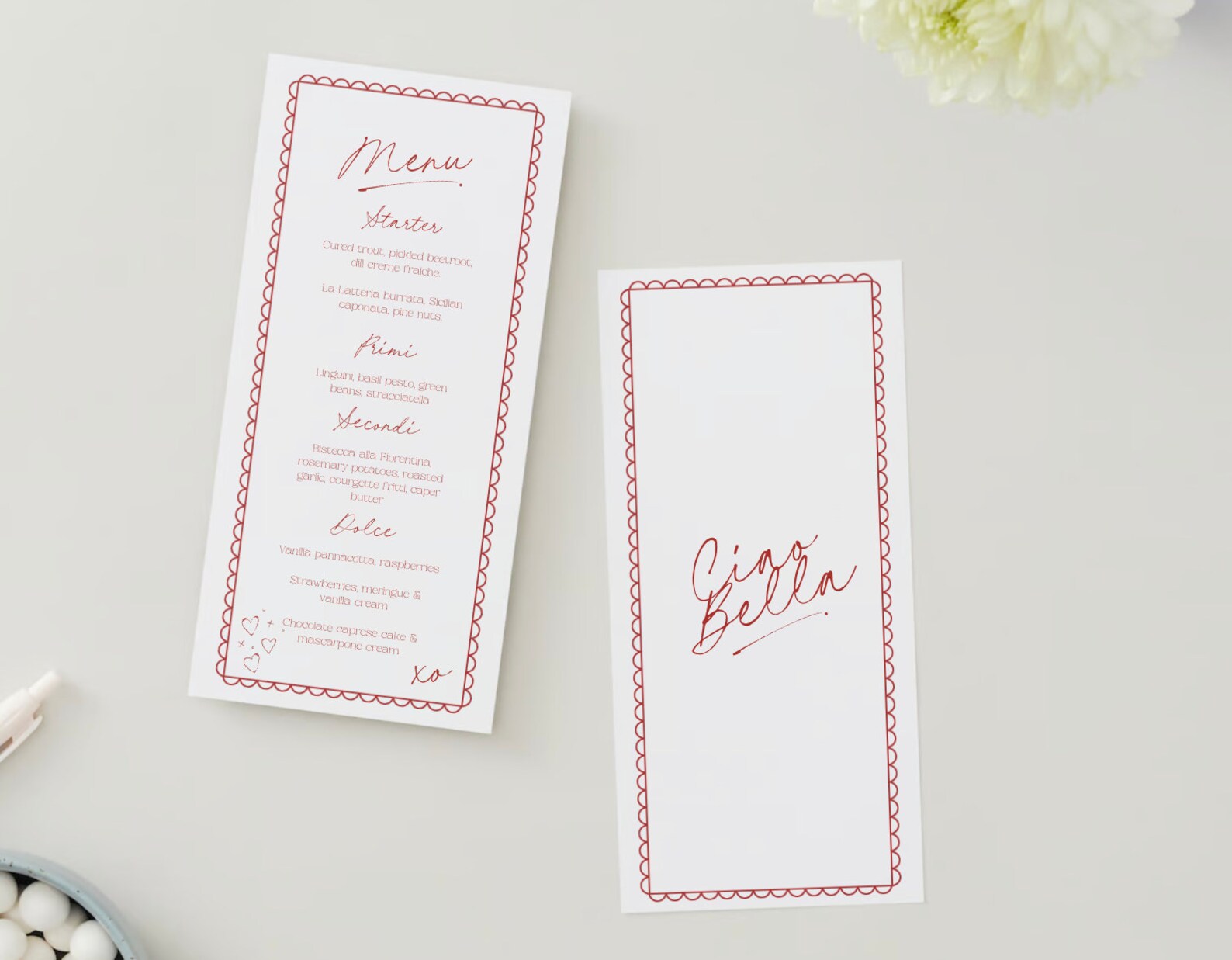 Editable Ciao Bella Italian Theme Menu | Customisable Canva Template ...