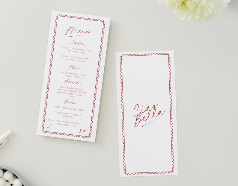 Editable Ciao Bella Italian Theme Menu | Customisable Canva Template ...