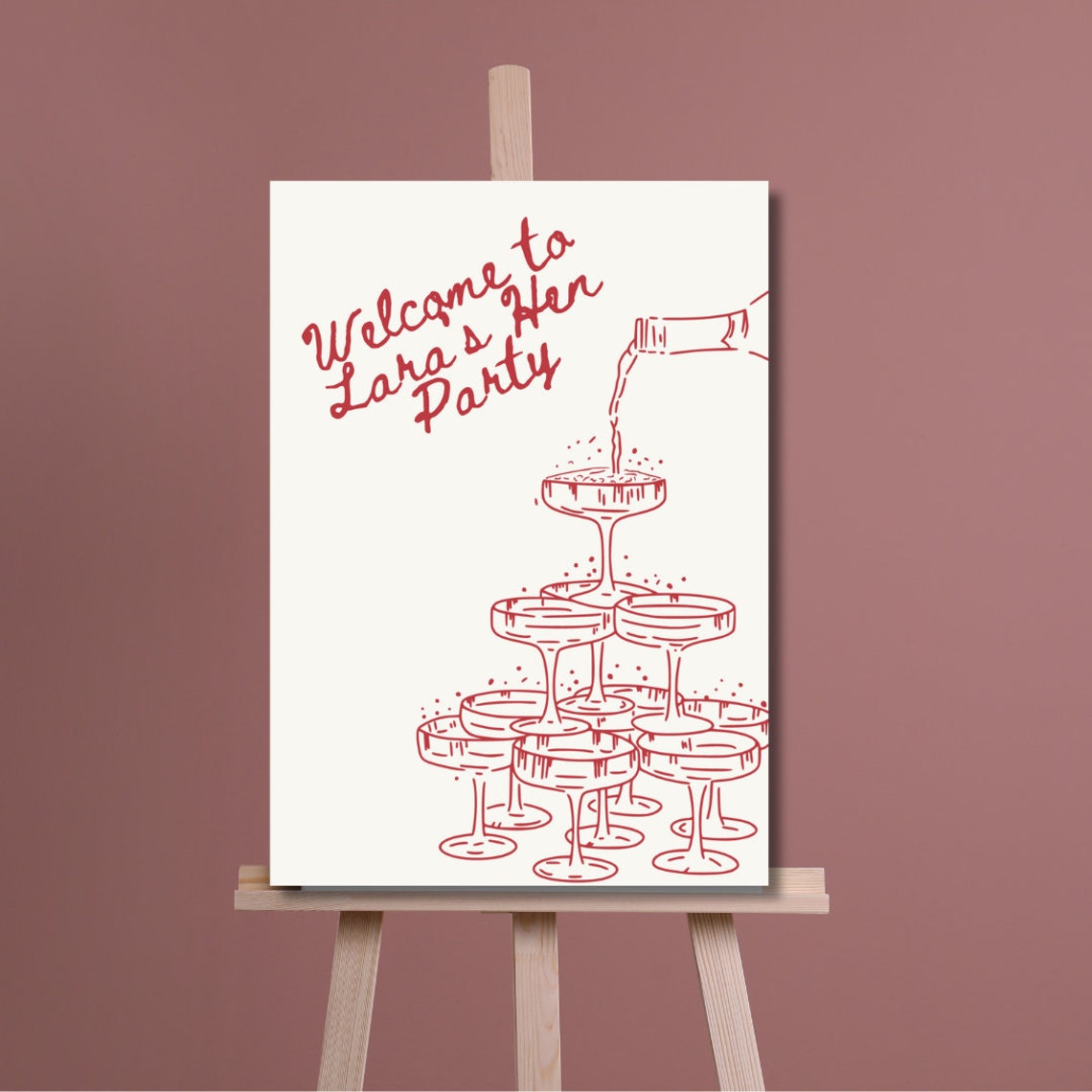 Champagne Celebration Welcome Sign | Editable Canva Template | Fun ...