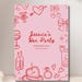 Pink & Red Hen Party Invitation, Itinerary, Menu | Editable Canva ...