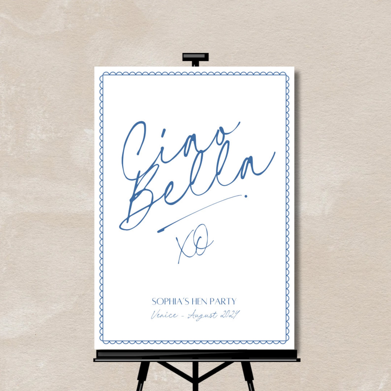 Editable Ciao Bella Blue Welcome Sign | Customisable Canva Template ...