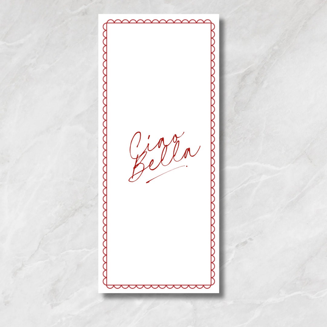 Editable Ciao Bella Italian Theme Menu | Customisable Canva Template ...