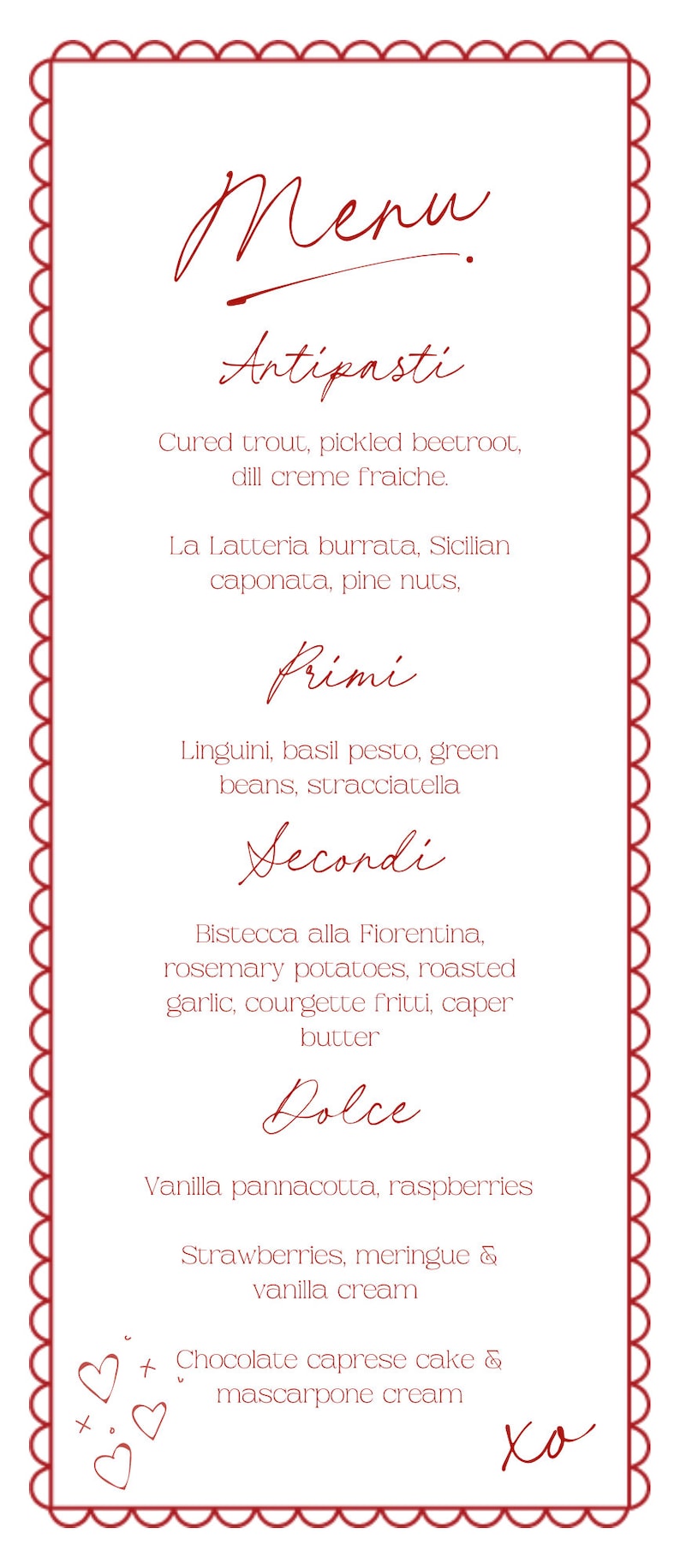 Editable Ciao Bella Italian Theme Menu | Customisable Canva Template ...