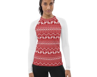 Christmas Men's Rash Guard Red, Rash Guard Shirt, Men, Swimming ...