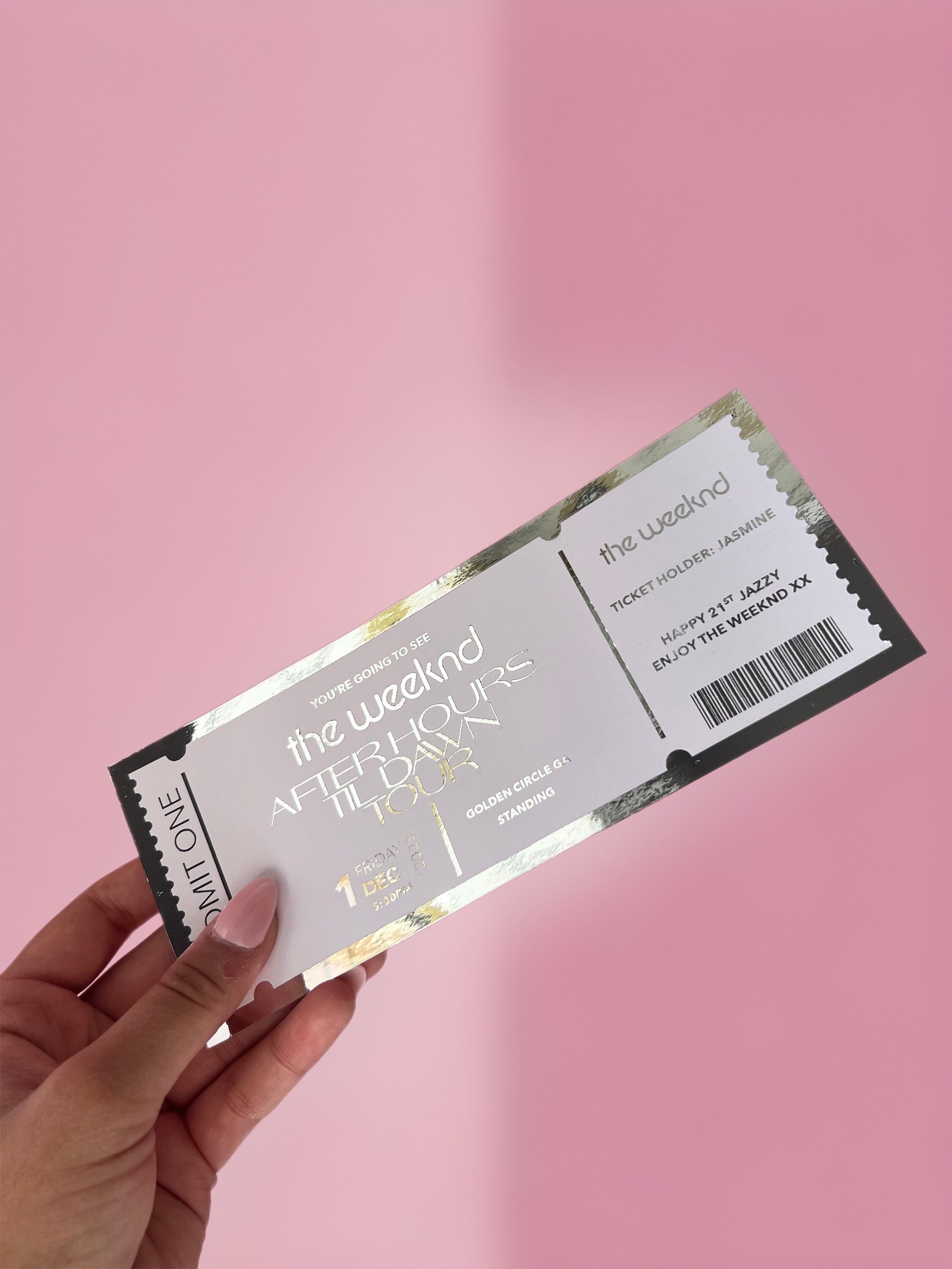 FOIL CONCERT TICKETS, Customised Fake Foil Concert Tickets - Etsy