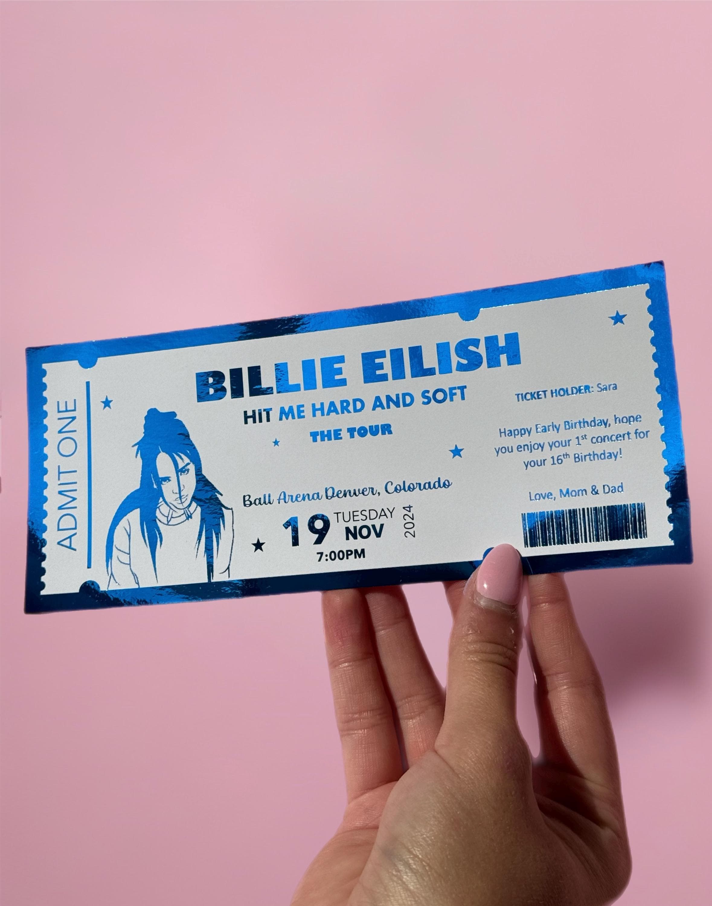 BILLIE EILISH Faux Foil Concert Tickets - Etsy
