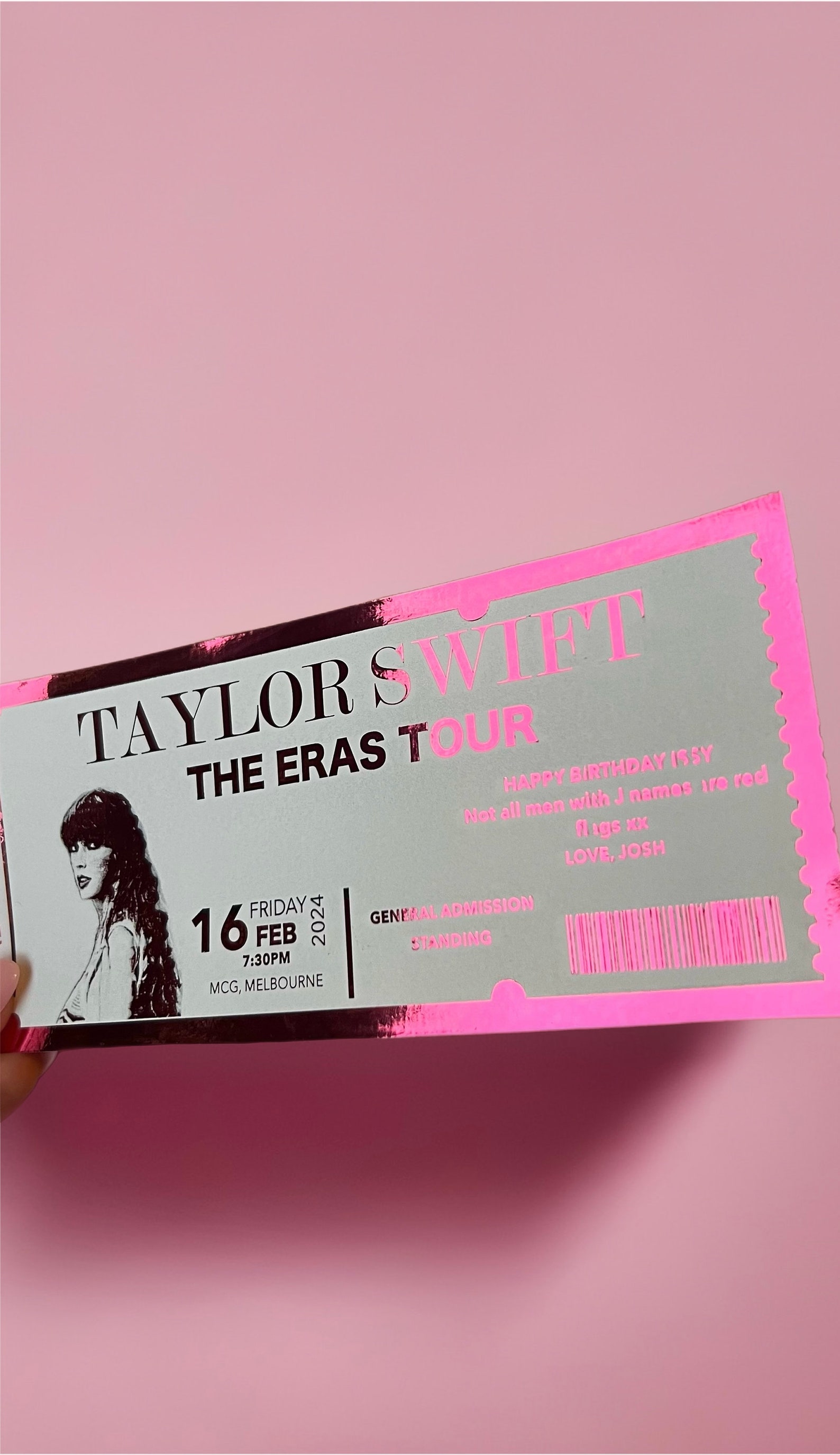 FOIL CONCERT TICKETS, Customised Fake Foil Concert Tickets - Etsy