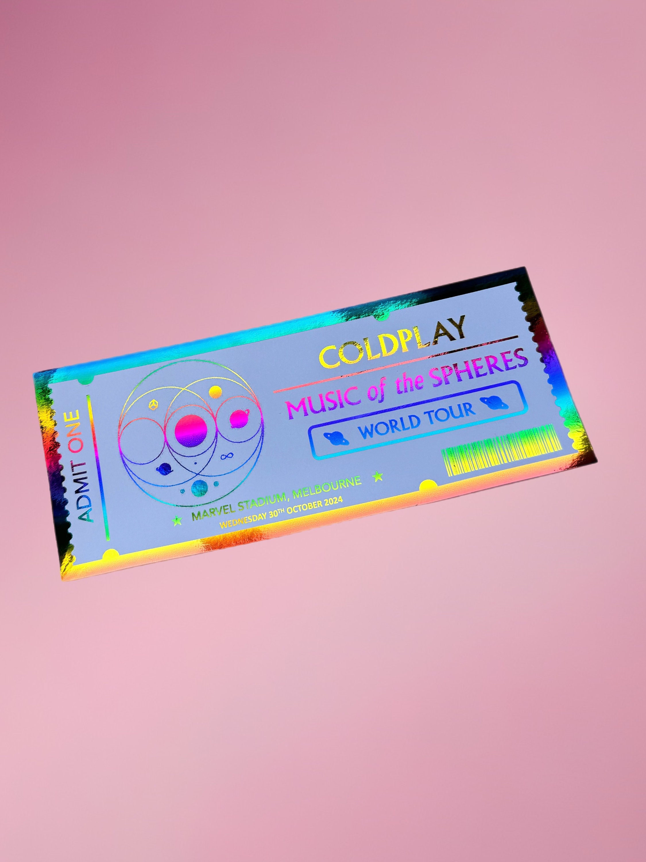FOIL CONCERT TICKETS, Customised Fake Foil Concert Tickets - Etsy