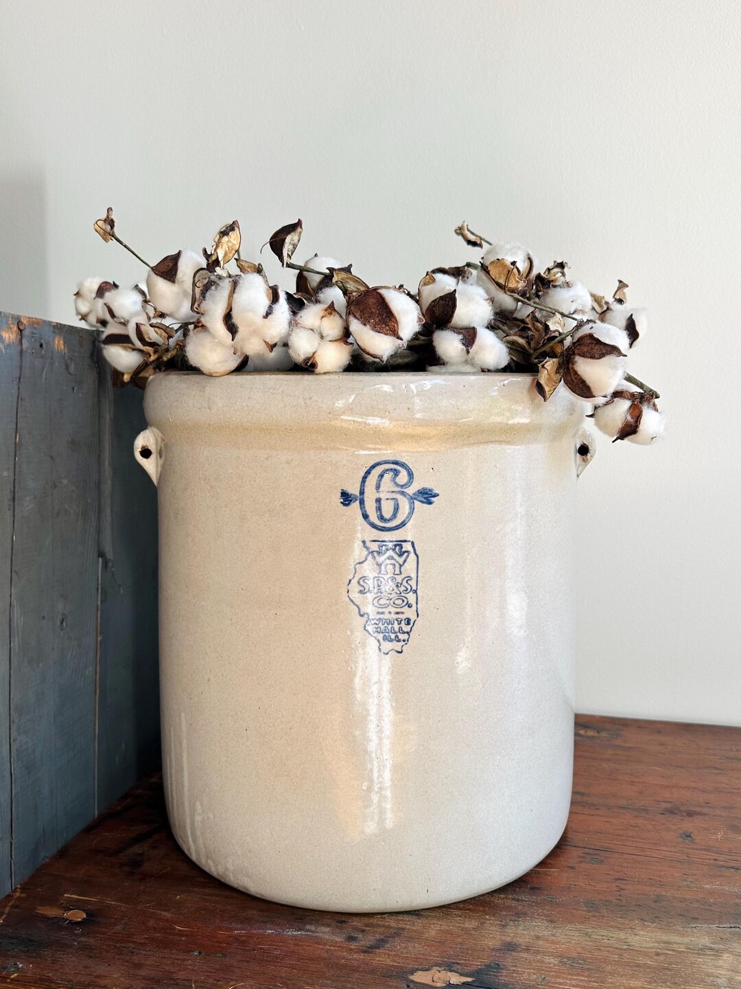 Antique 6 Gallon White Hall Crock | Sewer Pipe & Stoneware Company ...