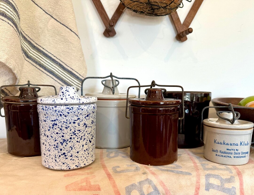 Vintage Stoneware Butter/cheese Crock your Choice Kitchen Utensil Crock ...