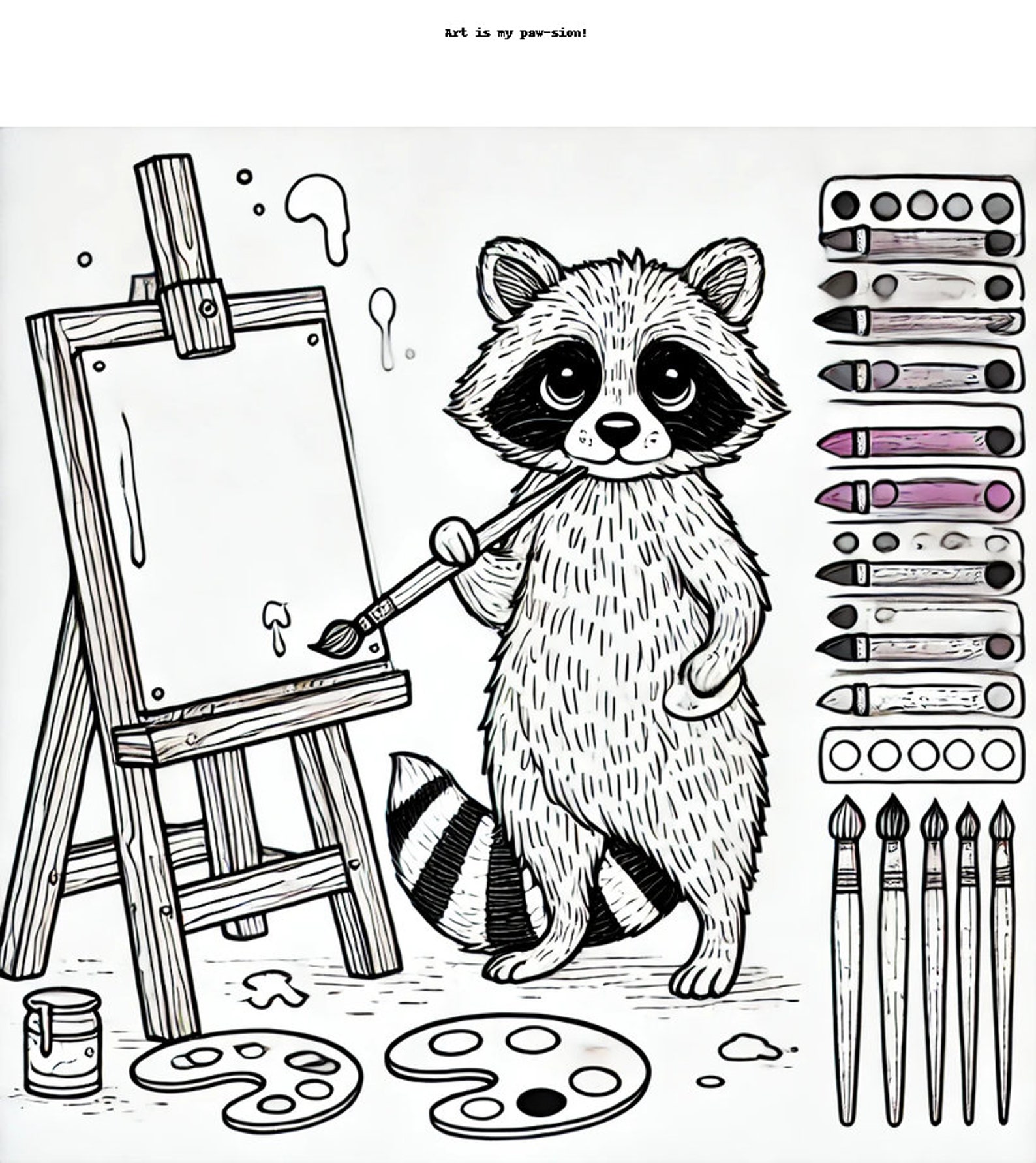 Raccoon Coloring Book - Digital Download - Etsy