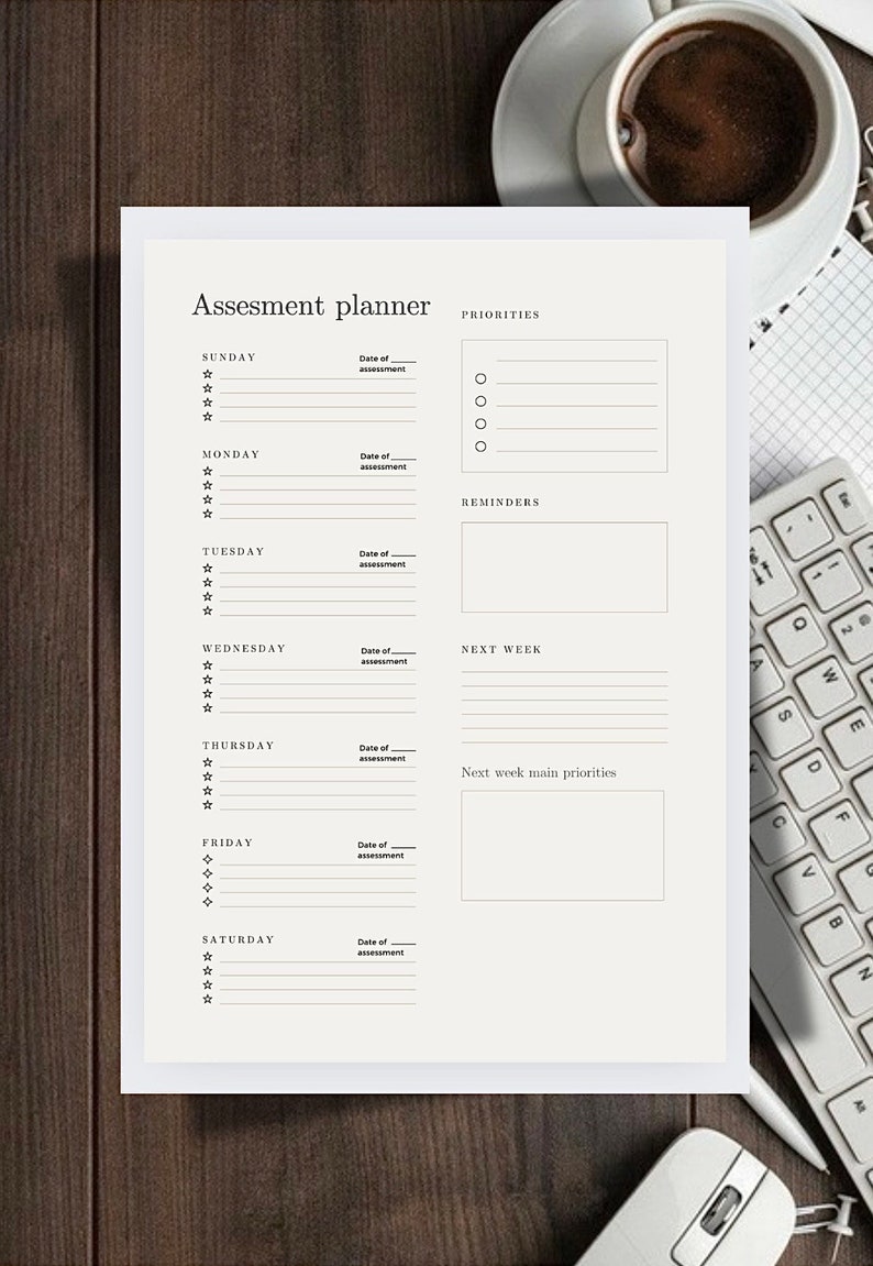 Perfect Simple and Easy Assessment Planner for School and Uni - Etsy