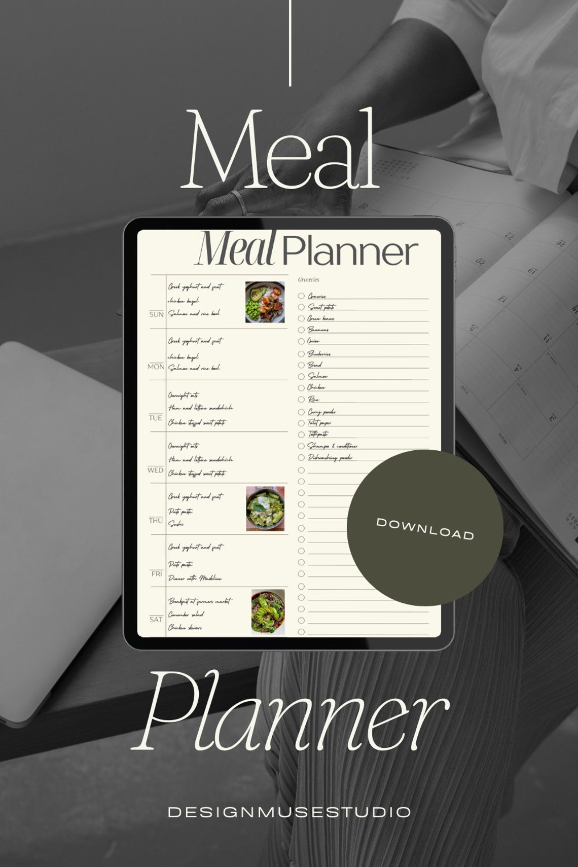 Digital Meal Planner, Meal Prep Template, Meal Planning Organizer, Meal ...