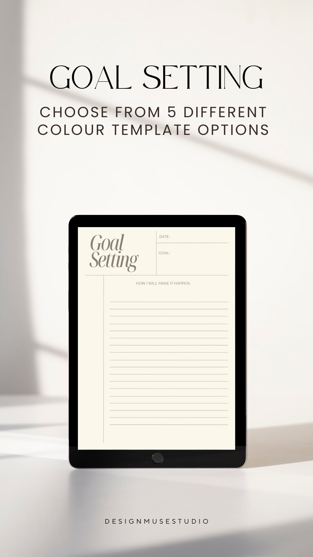 Goal Setting Template, Digital Goal Planner, Goal Setting Worksheet ...