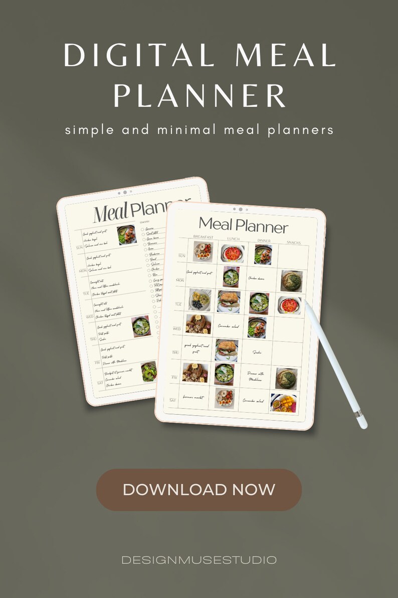 Digital Meal Planner, Meal Prep Template, Meal Planning Organizer, Meal ...