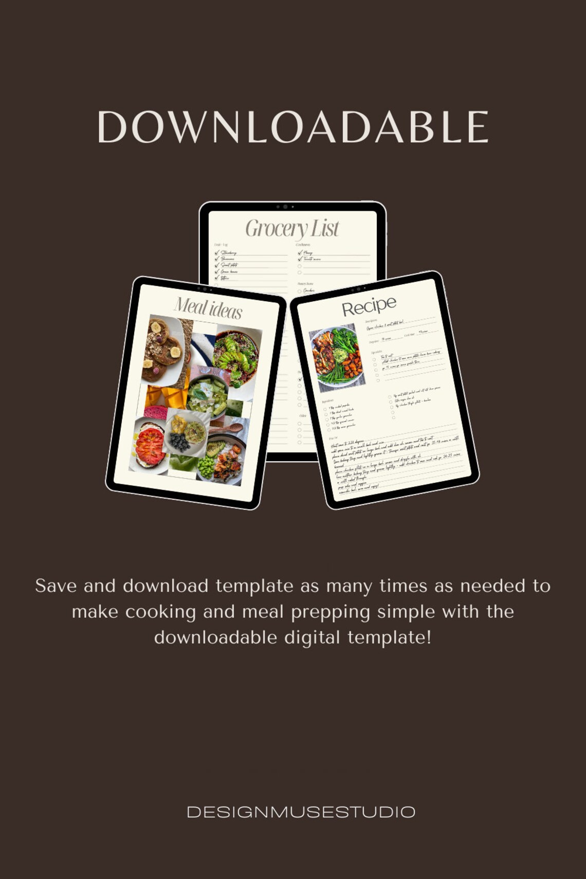 Digital Meal Planner, Meal Prep Template, Meal Planning Organizer, Meal ...
