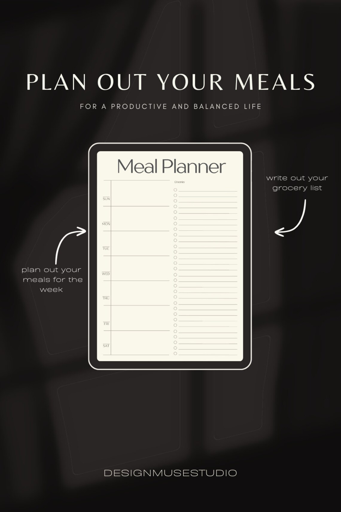 Digital Meal Planner, Meal Prep Template, Meal Planning Organizer, Meal ...