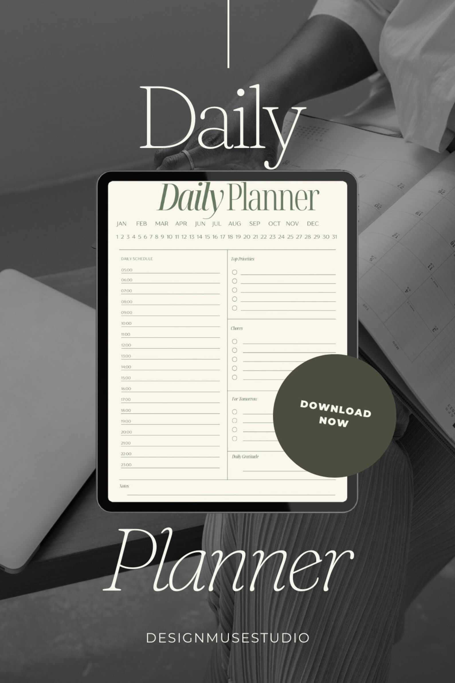 Simple Digital Planner, Daily Planner, Downloadable Digital Daily ...