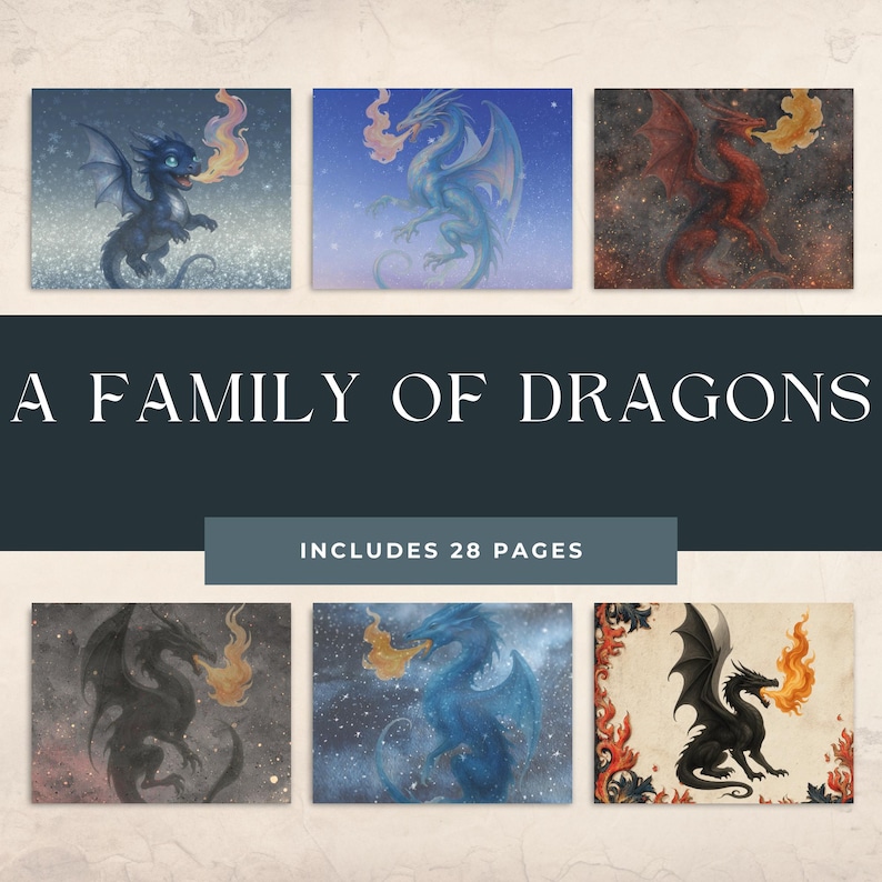 Dragon Digital Paper Pack: Fantasy Scrapbook & Junk Journal (digital ...