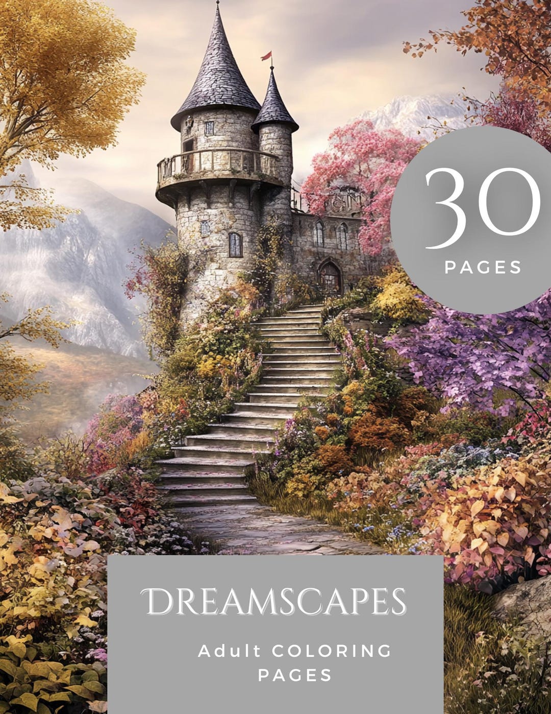 Adult Dreamscape Coloring Book 30 Pages | Surreal & Fantasy-inspired ...