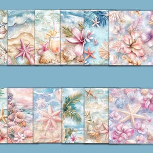 Seaside Digital Paper Pack: Beach & Coastal Patterns (PDF) - Etsy