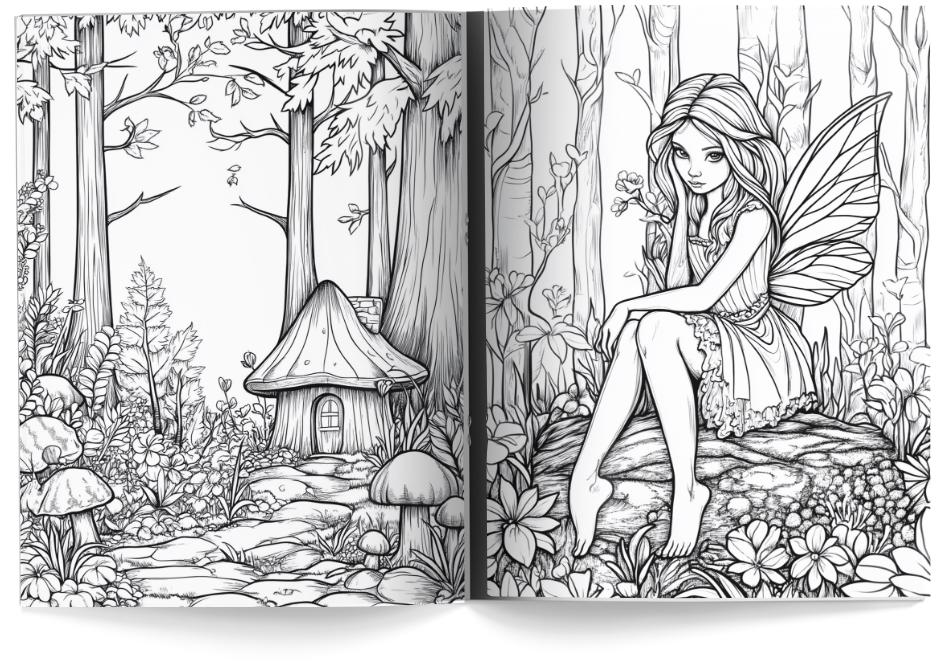 Enchanted Forest Adult Coloring Book – 62 Pages of Magical Creatures ...