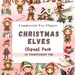 Whimsical Boho Christmas Elf Clipart Bundle 40 Piece Transparent + 2 ...