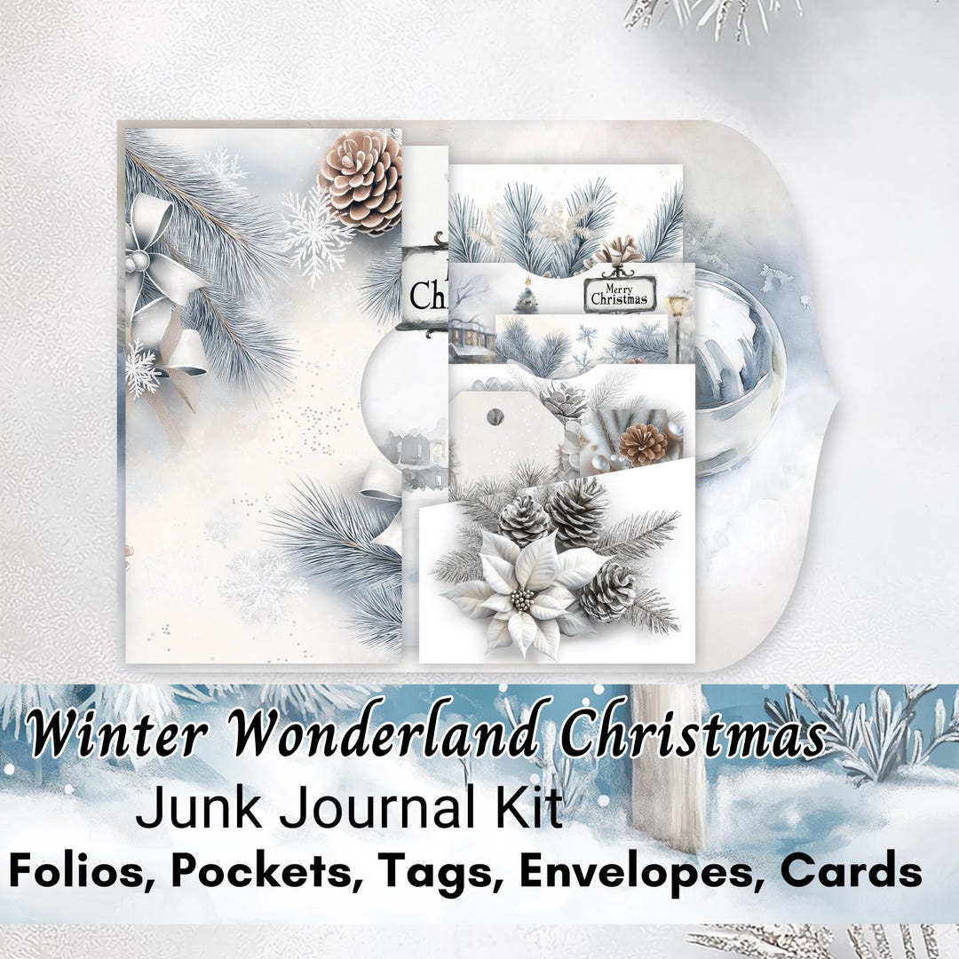 Winter Wonderland Christmas Junk Journal Elements – Whimsical Ephemera ...