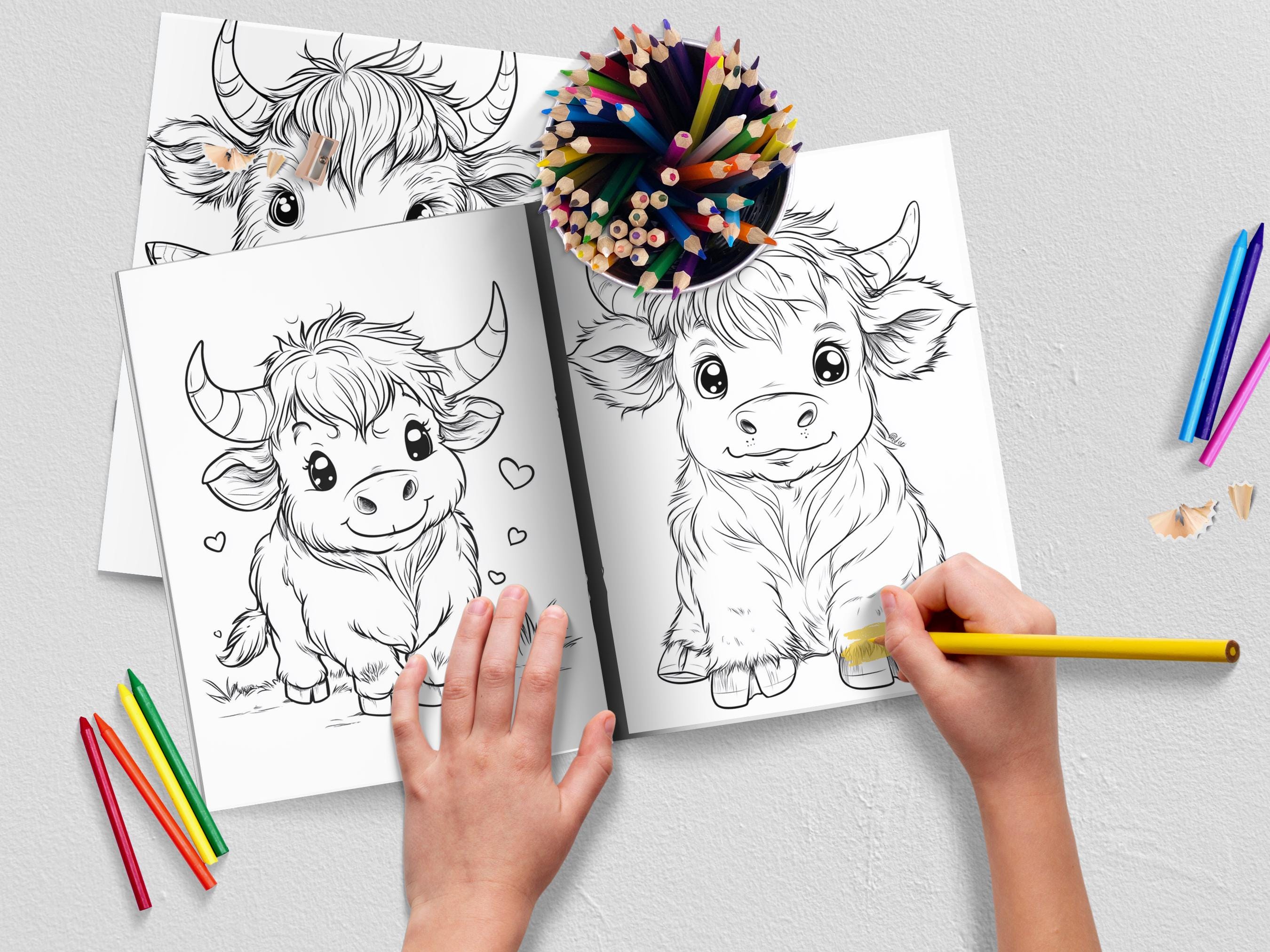 Highland Cow Coloring Book – Printable Pages for Relaxation and Fun ...