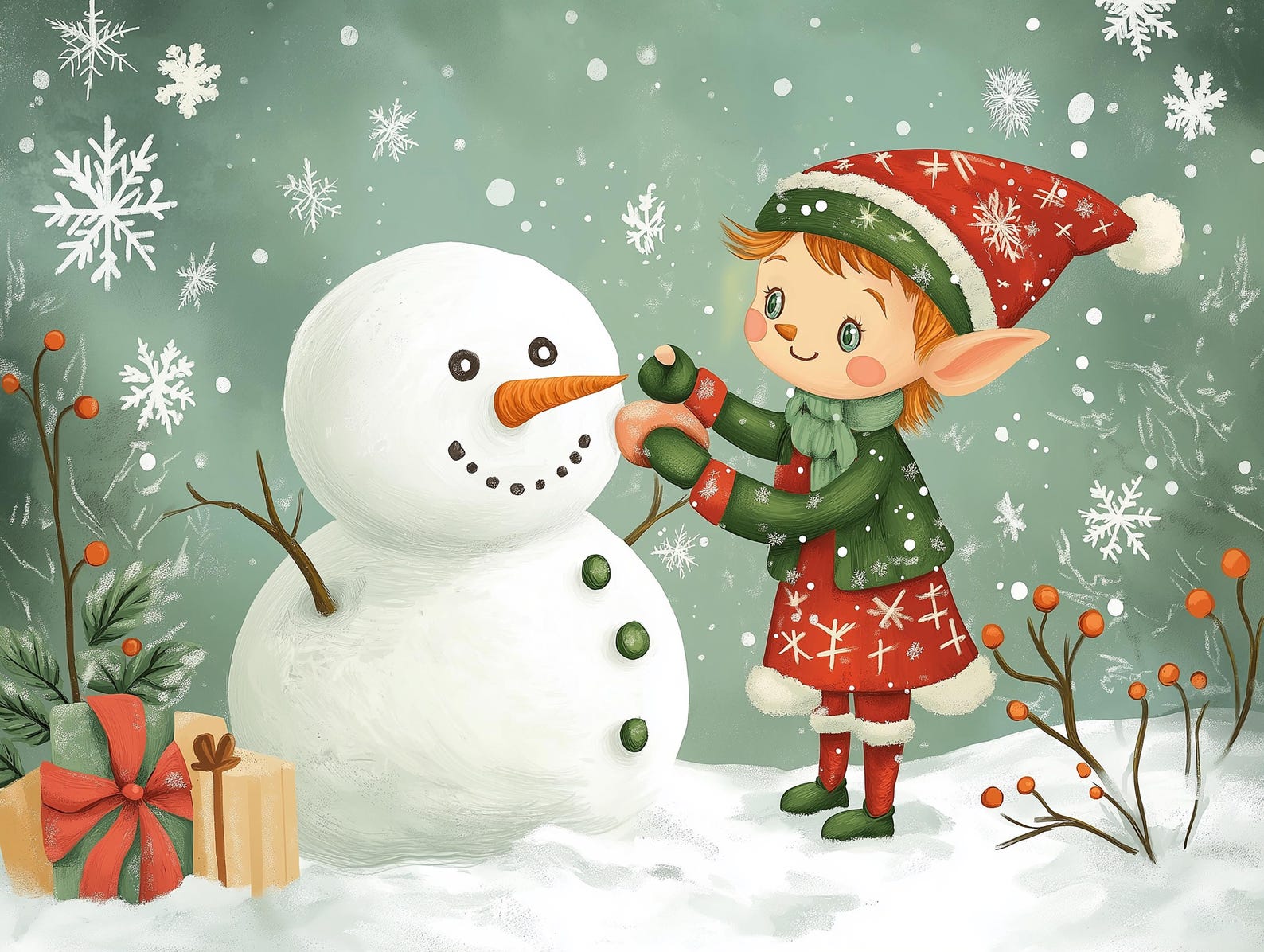 Boho Christmas Elf Clipart Bundle: 40 Pngs (digital Download) - Etsy